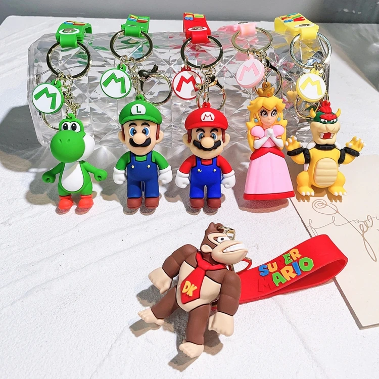 Mario Bros Mushroom 3D Cartoon PVC Keychain Custom Promotional Car Bag ...