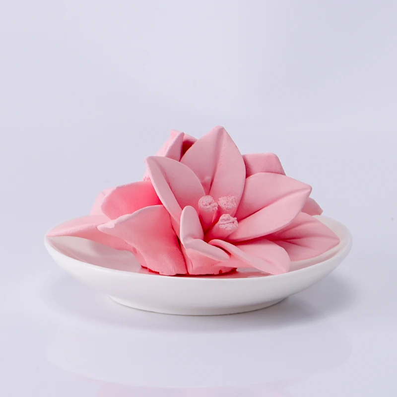 Aromatherapy Plaster Flower Reed Diffuser Ceramic Flower Essential Oil ...