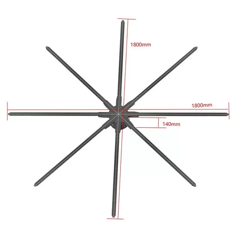 Hologram Fan 3d Hologram Display 2d 3d Animation Led Hologram Fan 180cm ...