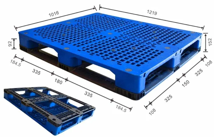 Manufacturer Heavy Duty 48x40 Inch Industrial Hdpe Euro Stackable Plastic Pallets With Steel ...