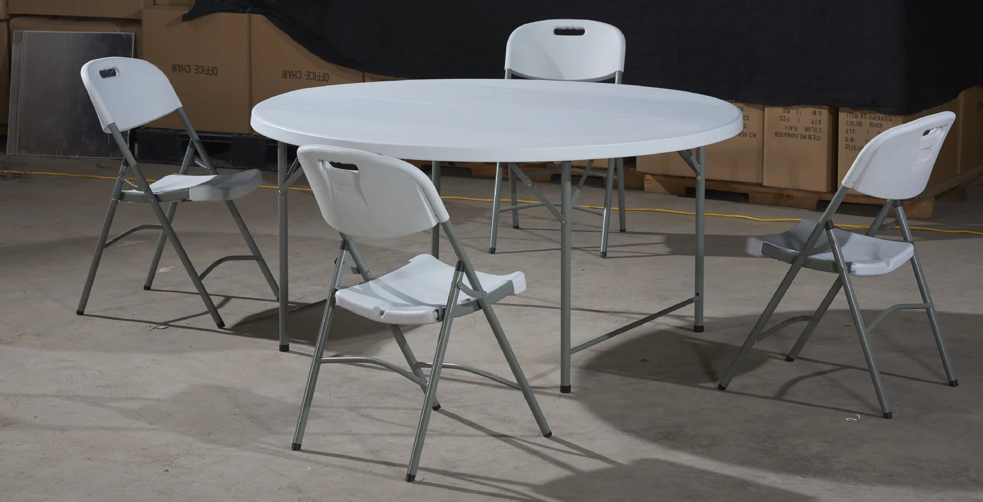 Wholesale 8 Seaters 60 Inch Banquet Dining White Plastic Round Folding ...