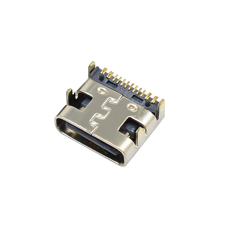 Type-c Usb Connector Female 16 Pin Sticking Plate Without Pressing For ...