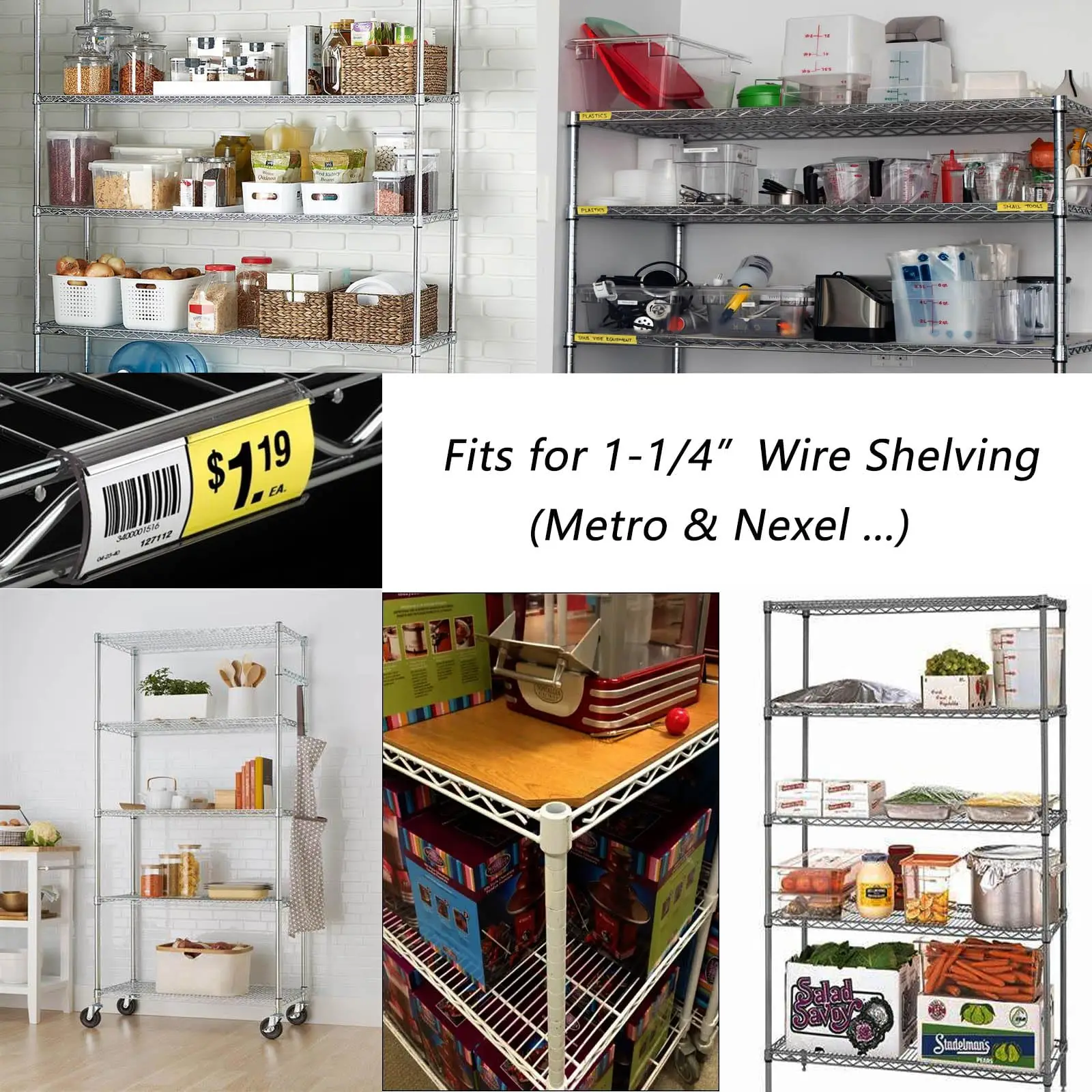 Retail Wire Shelf Price Tag Talker Smooth Edges Cooler Label Holder ...
