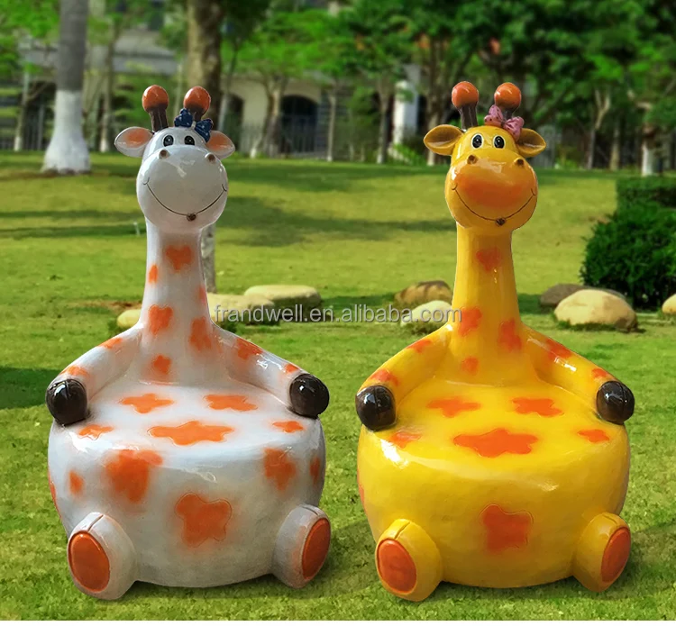Public Kids Furniture Seats Sets - Fiberglass Animal Shapes