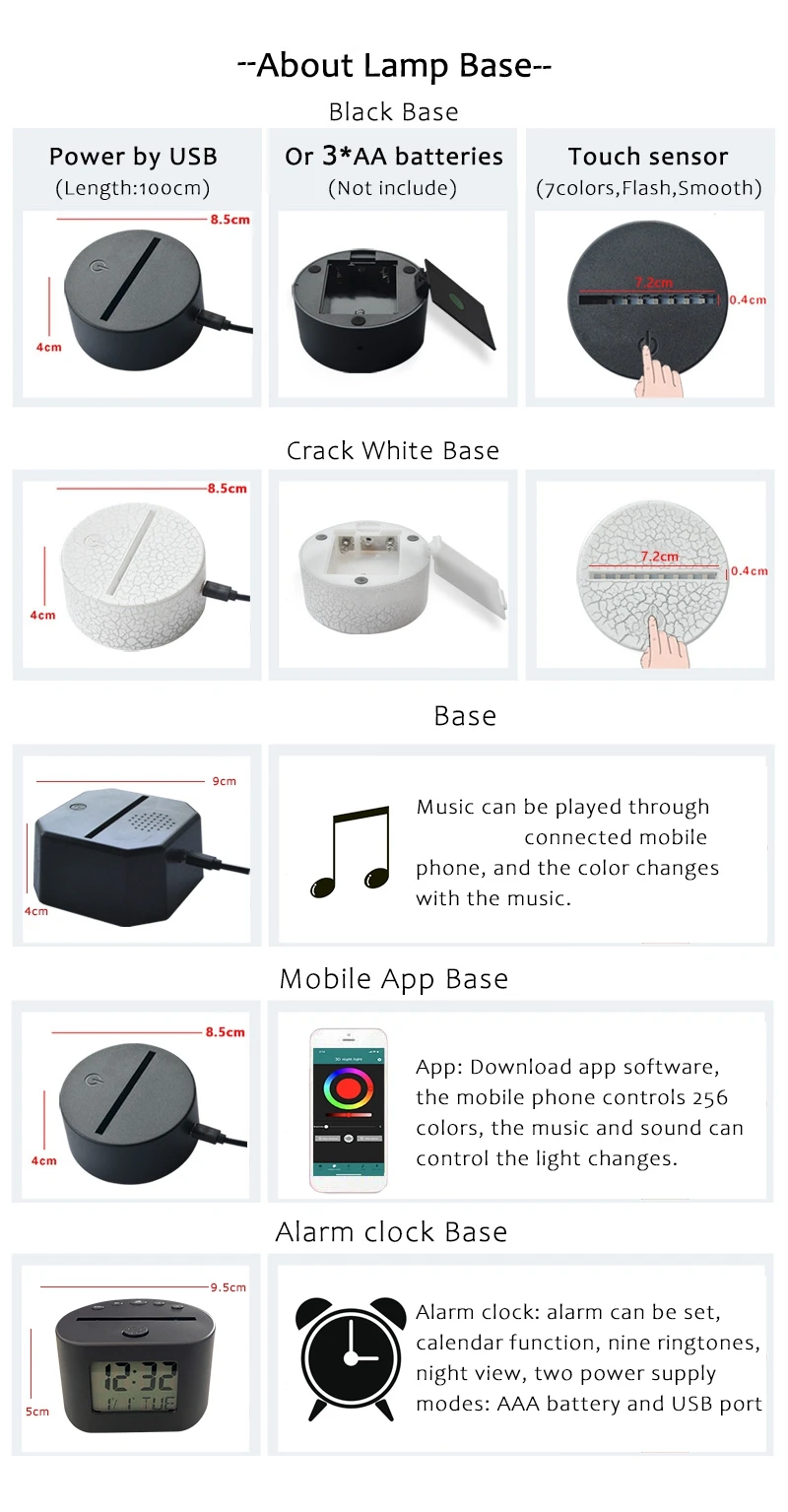 Anime Sakura Itachi Uchiha Akatsuki Kakashi 7 Colors 3d Usb Touch Led ...