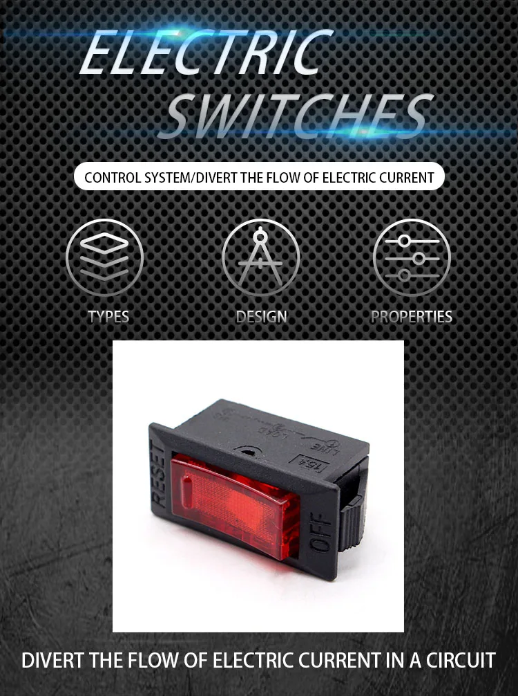 Iec-60934 3 Pin Overload Protector On Off Rocker Switch Motor ...