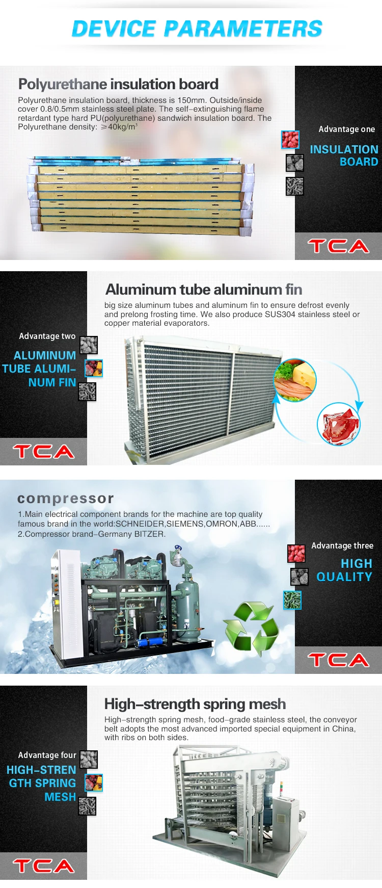Iqf Spiral Freezer Adf Automatic Air Defrosting Cip Cleaning System ...