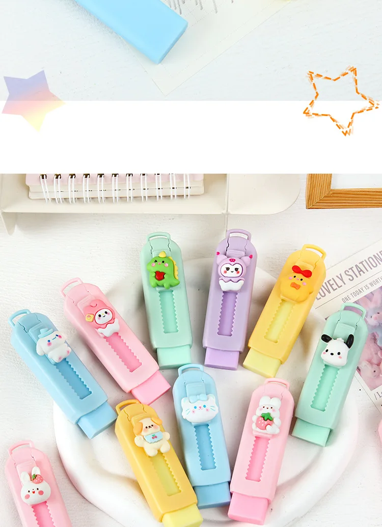 New Cartoon Extendable Eraser Kawaii Stationery Erasers School 4B ...