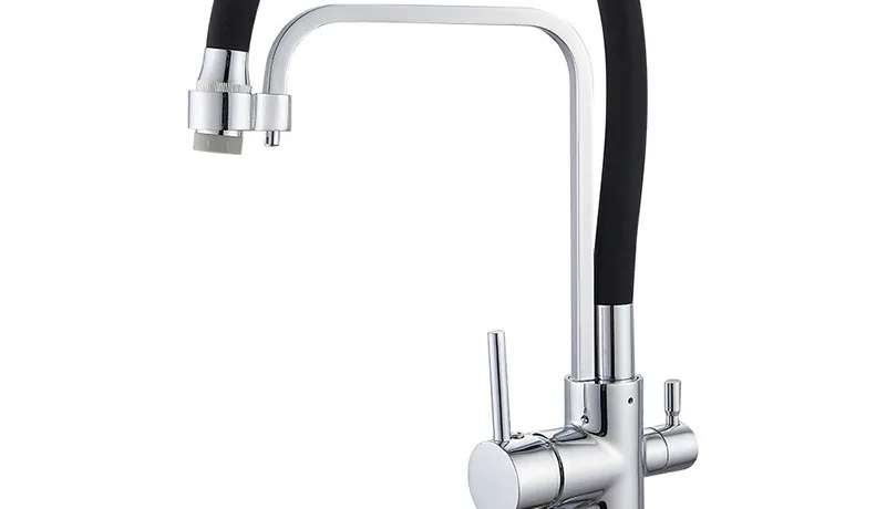 Color Box Brass Kitchen Sink Mixer 3 Way Kitchen Faucets Mixer Ceramic ...