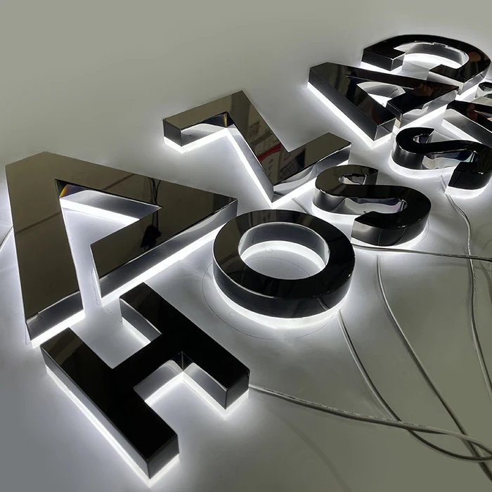 Outdoor Store Front Stainless Steel Full Color Backlit Sign Led ...