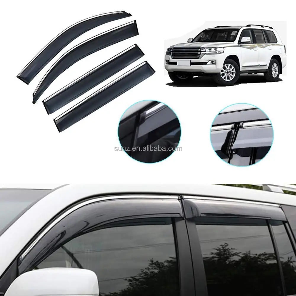Acrylic Rain Guard Door Window Visors for Toyota Land Cruiser 100 Series