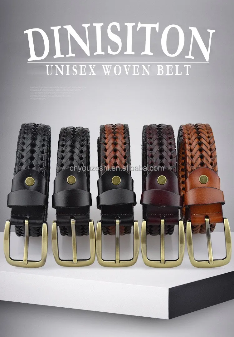 Men's Heavy Duty Basket Weave Western Casual Or Work Leather Belt - Buy ...