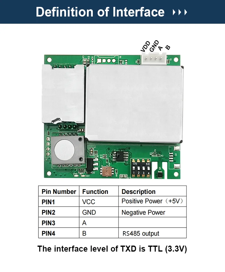 YYS 7IN1 Indoor Air Quality Sensor Module - RS485/UART