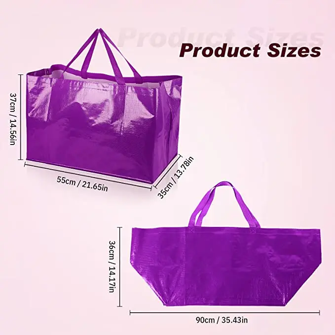 Custom Large Plastic Grocery Bag With Handles Colorful Woven Plastic ...
