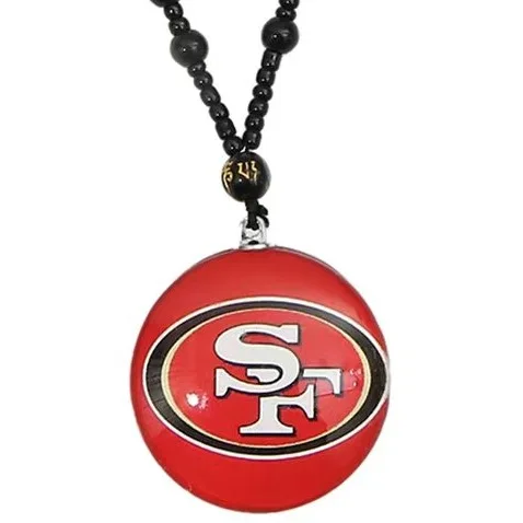 Teams 32 Nfl Football Necklaces Glass Pendant Bead Chain Sweater Chain ...