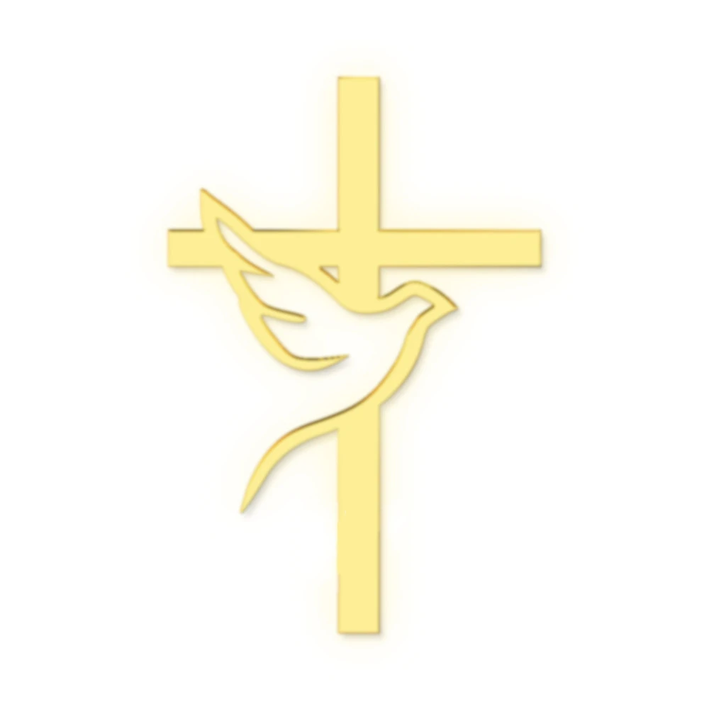 Religious First Communion Topper - Gold Cross and Dove