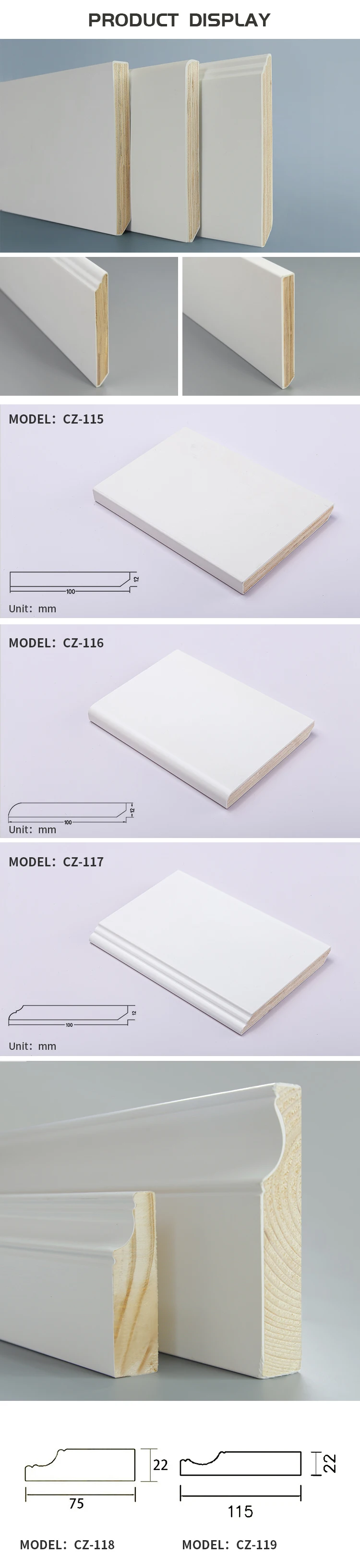 White Primed Mdf Moulding Skirting Boards Decorative Trim - Buy Solid ...