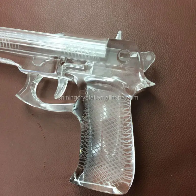 Custom Crystal Gun Glass Pistol Model for Home Decoration