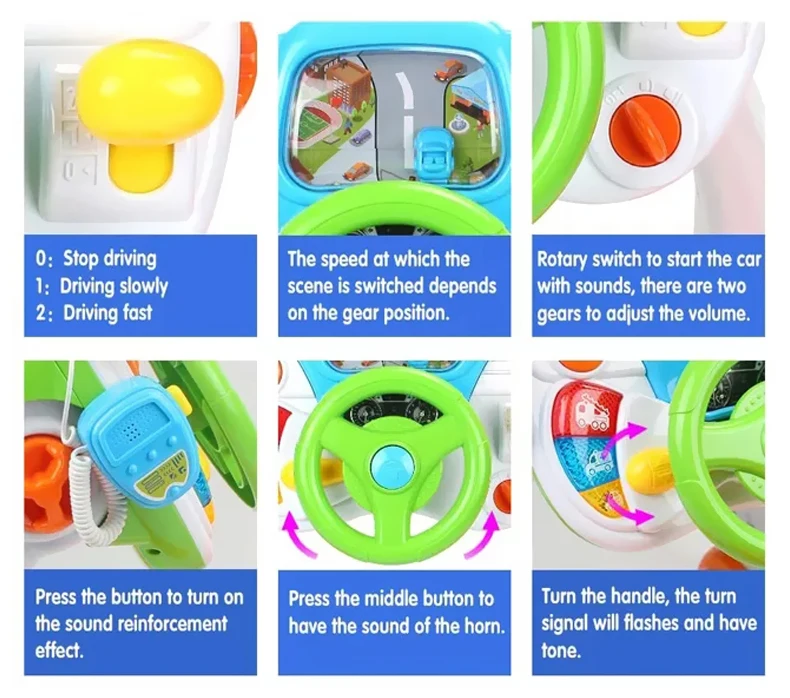 Samtoy Simulation Preschool Educational Baby Toys Driver Kids Steering ...