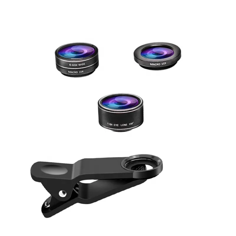 4k Hd Optical Glass Lens 3 In 1 Fisheye Wide Angle Macro Mobile Phone ...