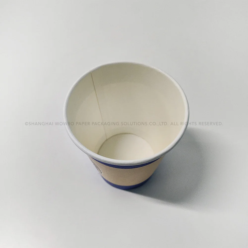 Ocean Blue And Beige Color Finishing Paper Cups With White Plastic Lids ...