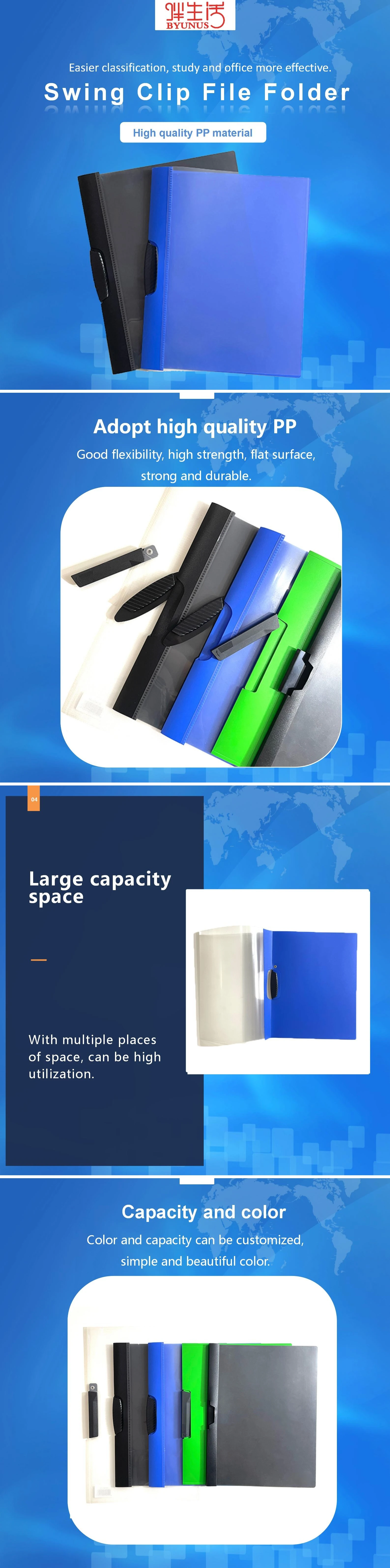 Pp Plastic Swing Clip File Folder Transparent Presentation Business ...