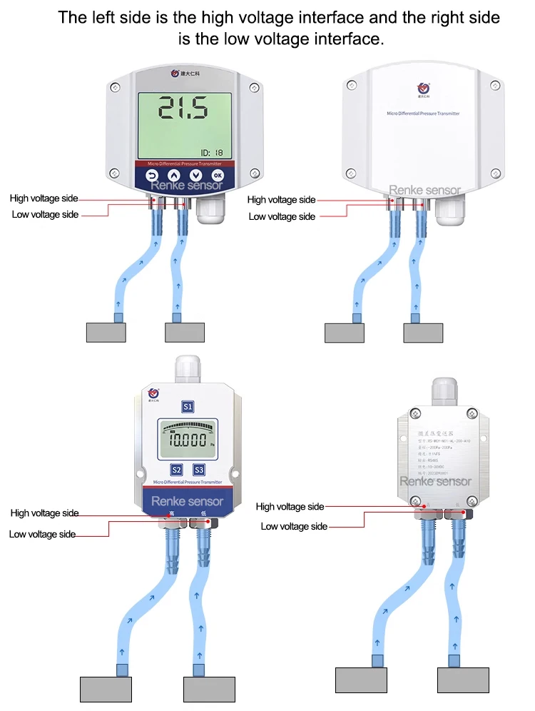 Renke RS485 Air Duct Pressure Monitor - Differential Sensor