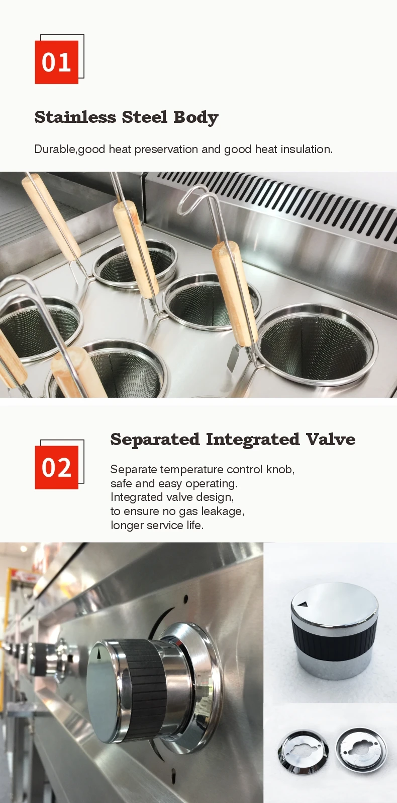 6 Heads Gas Noodle Cooker Commercial Industrial Noodle Boiler Machine ...