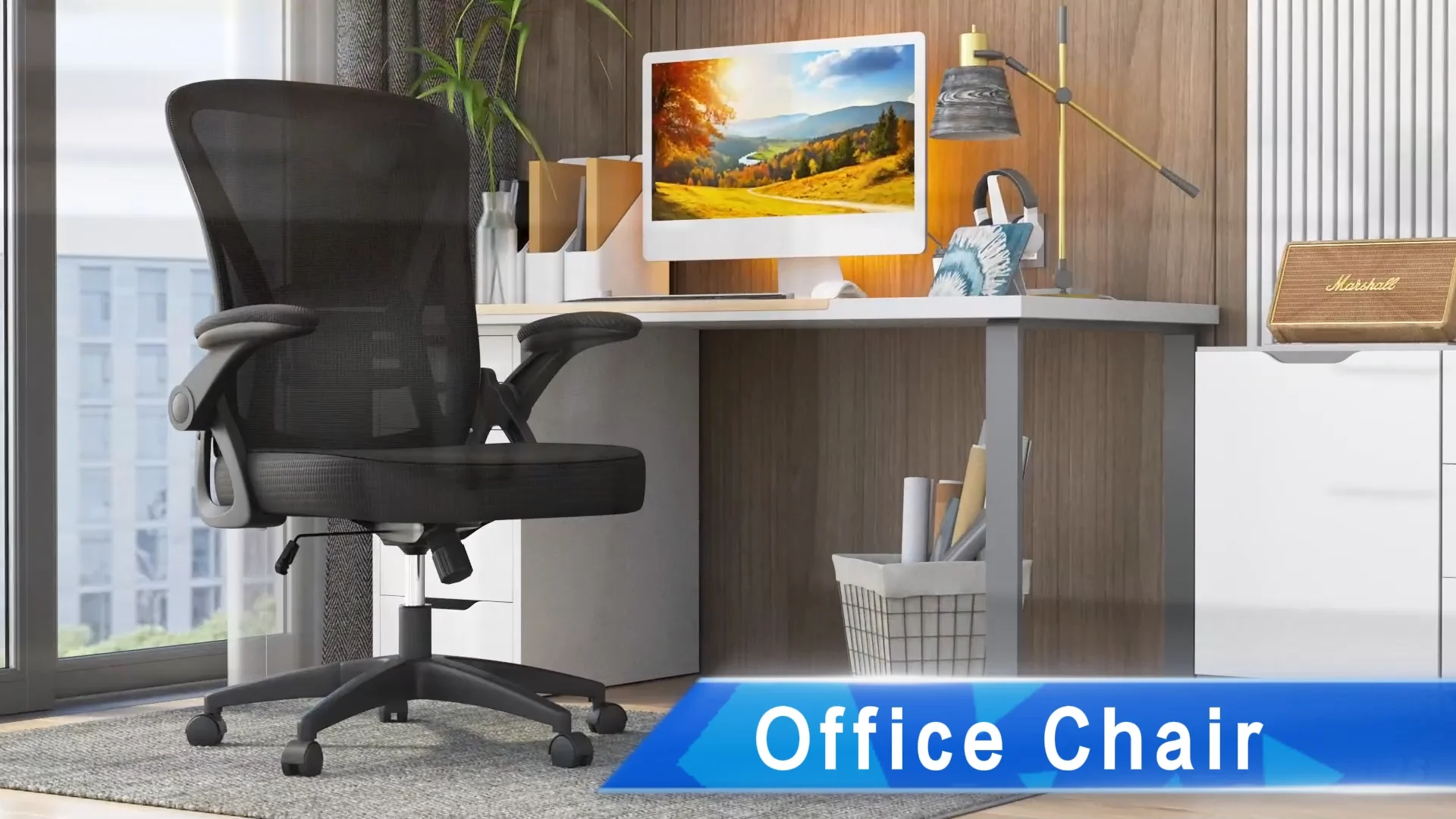 Factory Price 2d Move Ergonomic Office Chair Pu Armrest Mesh Chair ...