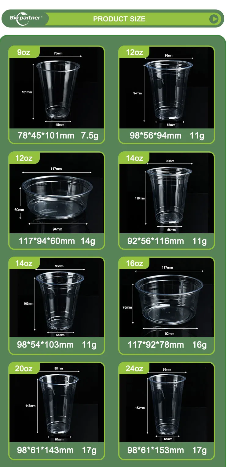 Custom LOGO Print Disposable Drinks Clear PET Cup 12OZ 16OZ Plastic Cup ...