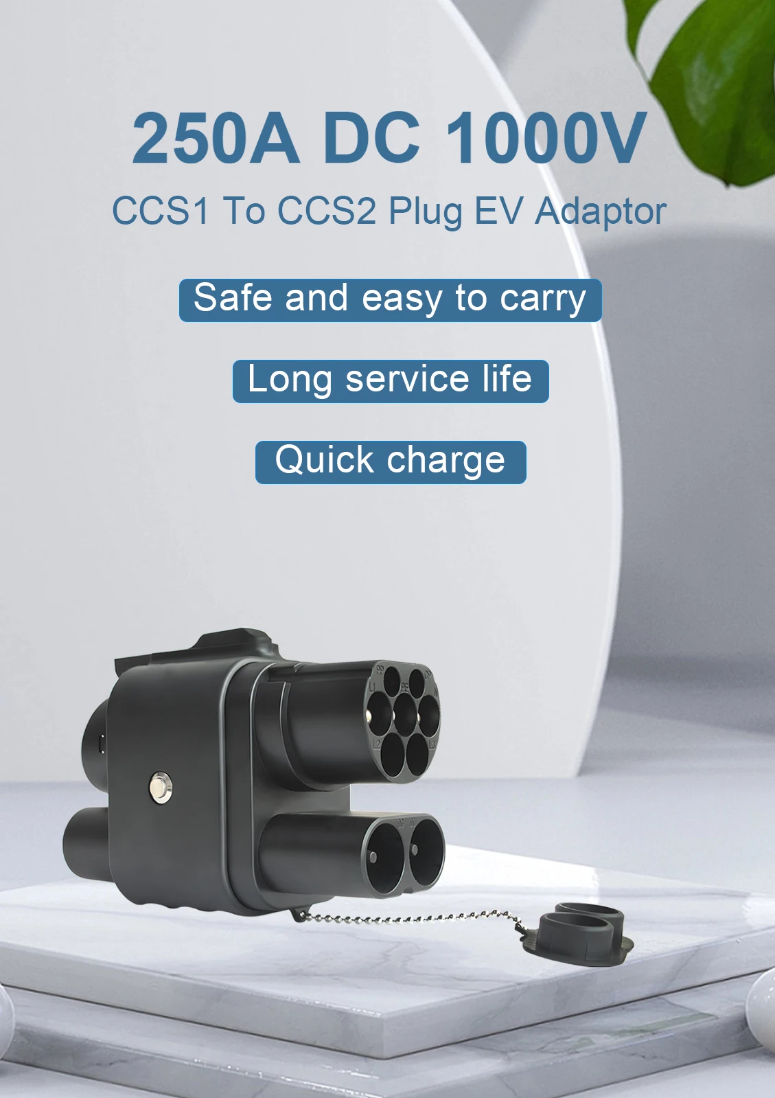 200kw Dc Connector Ccs2 To Ccs1 Ev Charger Adapter Dc Fast Chargers ...