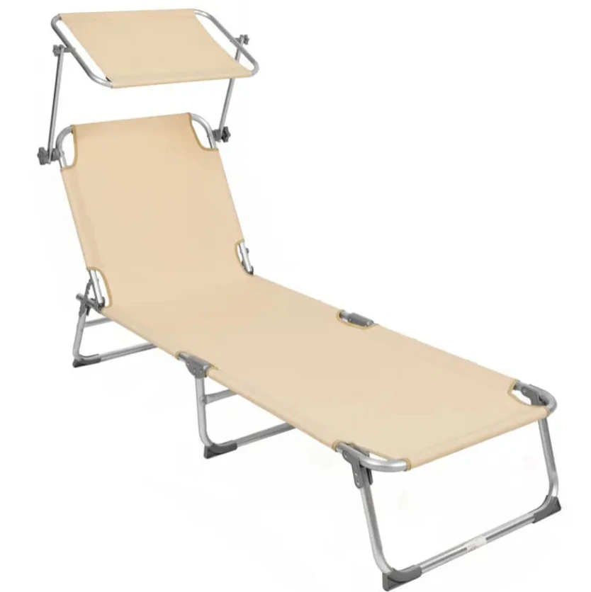 Camping Folding Sun Lounger With Canopy Wholesale Outdoor Triple ...