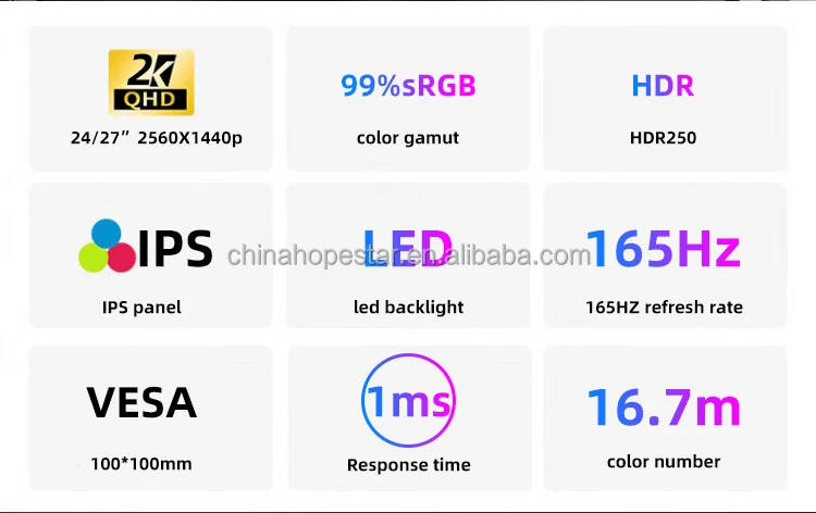 Large Wrap around Monitor - 165hz Gaming Monitor 27 Inch Curved