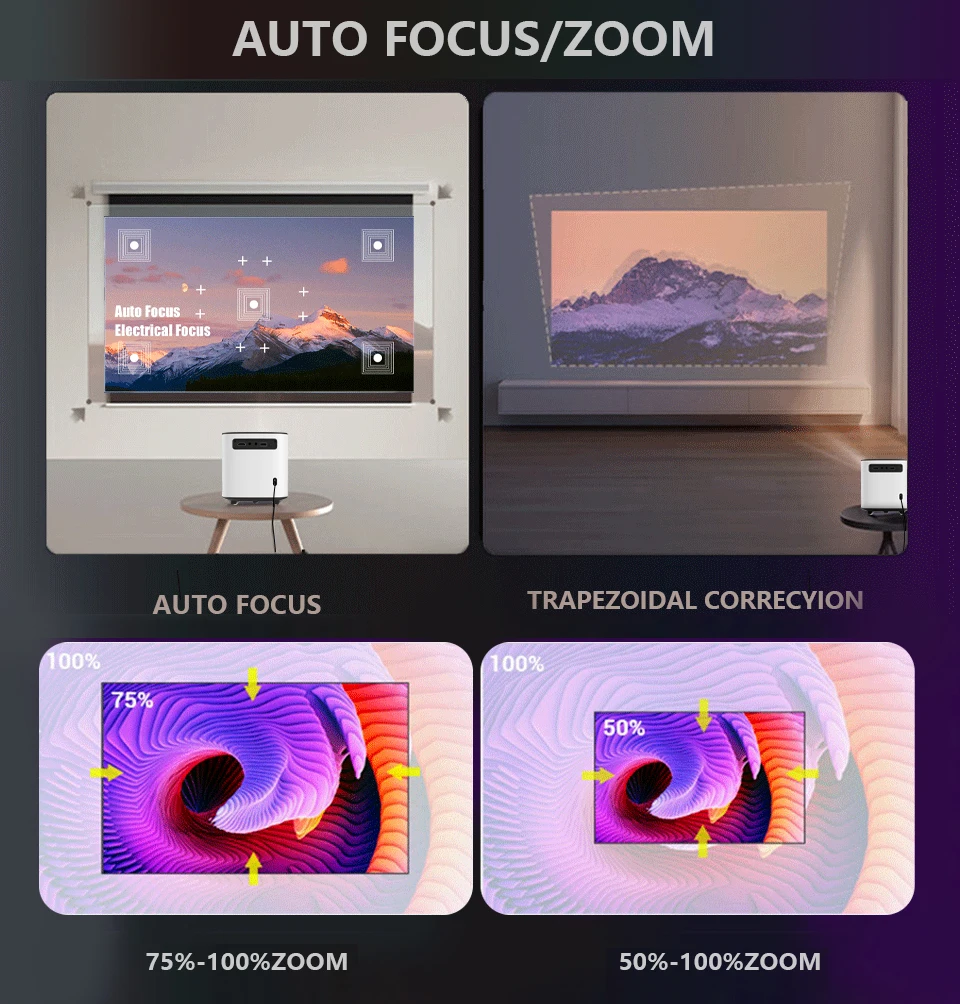 OYELD Portable Beamer - Short Throw Android Mini Projectors