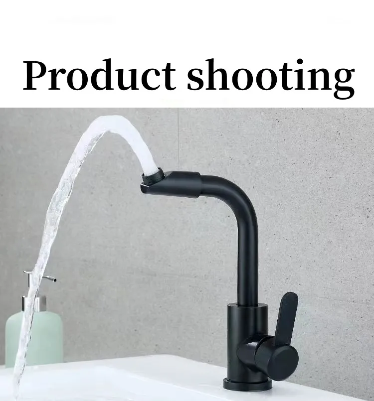 Modern Bathroom Matte Black Stainless Steel Faucet Single Handle ...