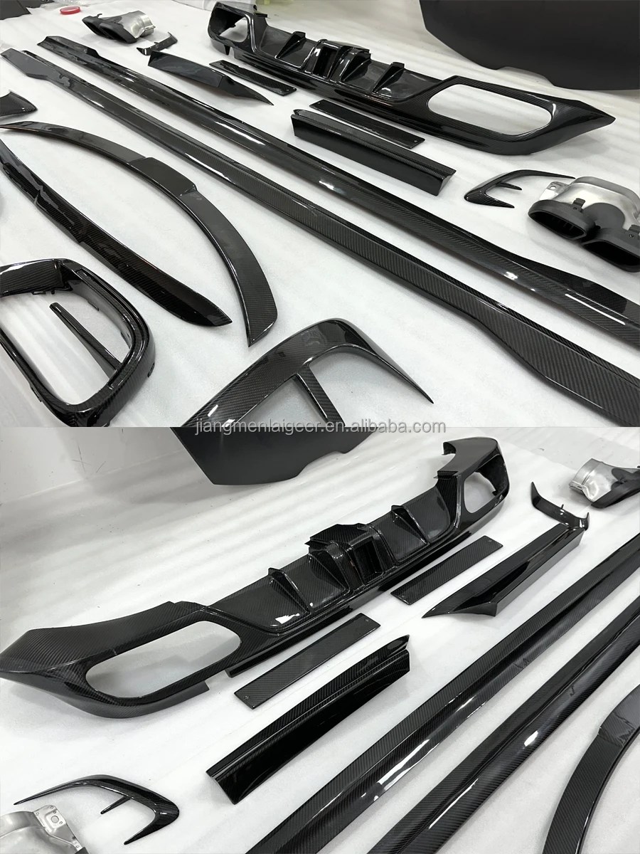 M Style Dry Carbon Fiber Full Set Body Kits Front Lip Side Skirts Roof ...