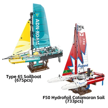 Diy Sailing Ship Model Building Block Type 65 Sailboat Bricks F50 ...