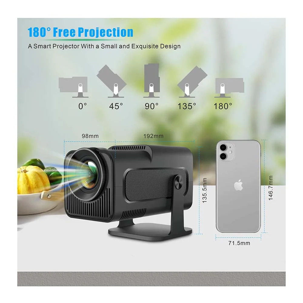 HY 320 8K Smart Projector - Quad Core Android 11 Mini Theater