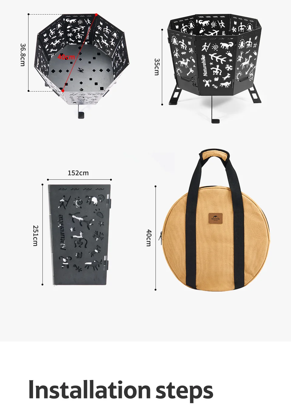 Naturehike Outdoor Picnic Camping Brazier Bonfire Stove Stand Totem ...