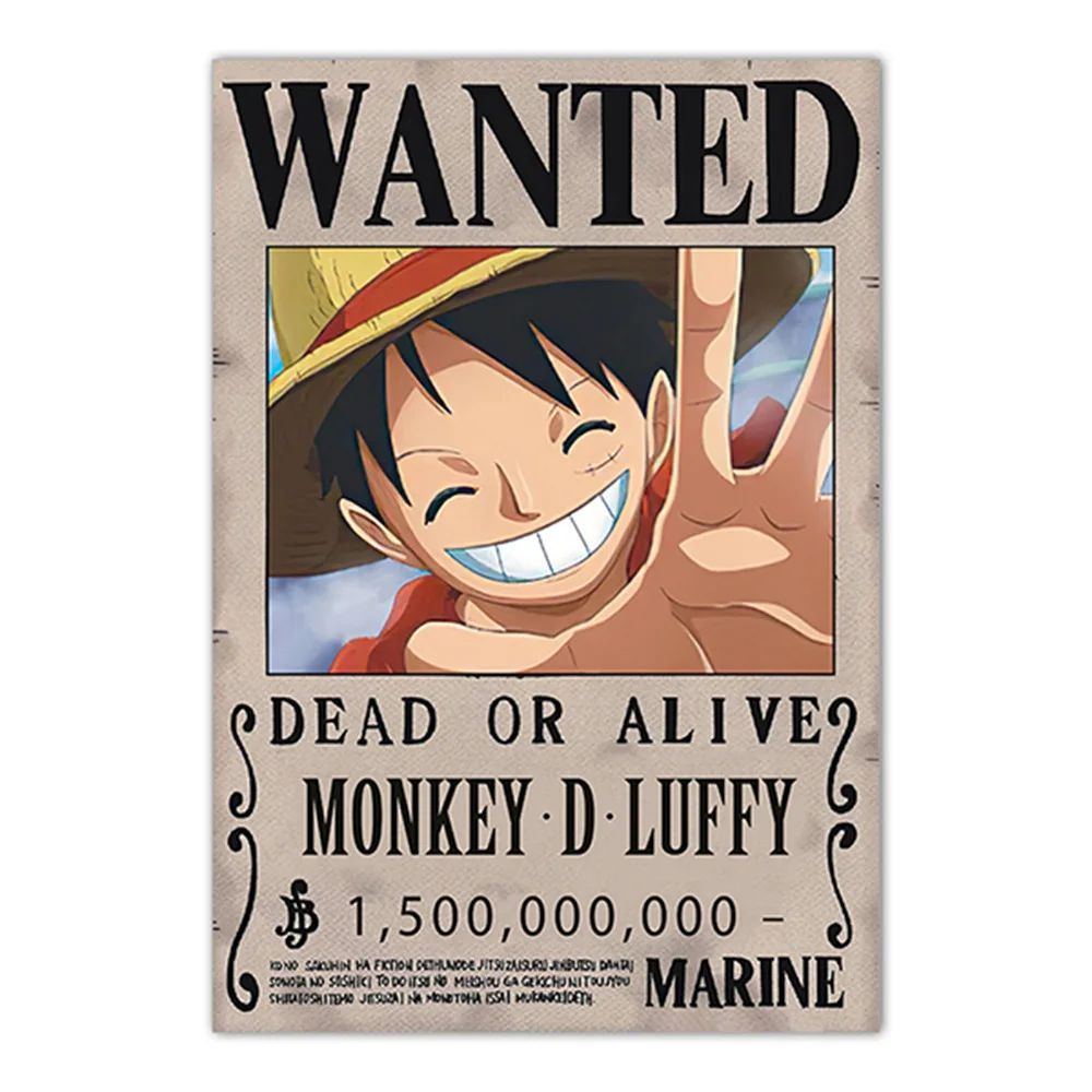 Action Figures Luffy Kraft Paper Placard 3 Billion Newest Law Wanted ...