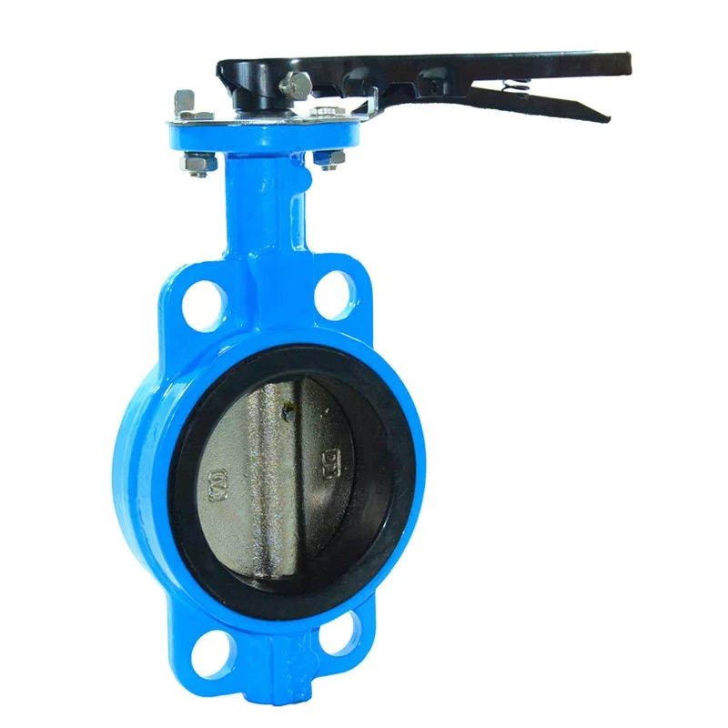 Manual Butterfly Valve Wafer Type Cast Iron Butterfly Valves Double ...