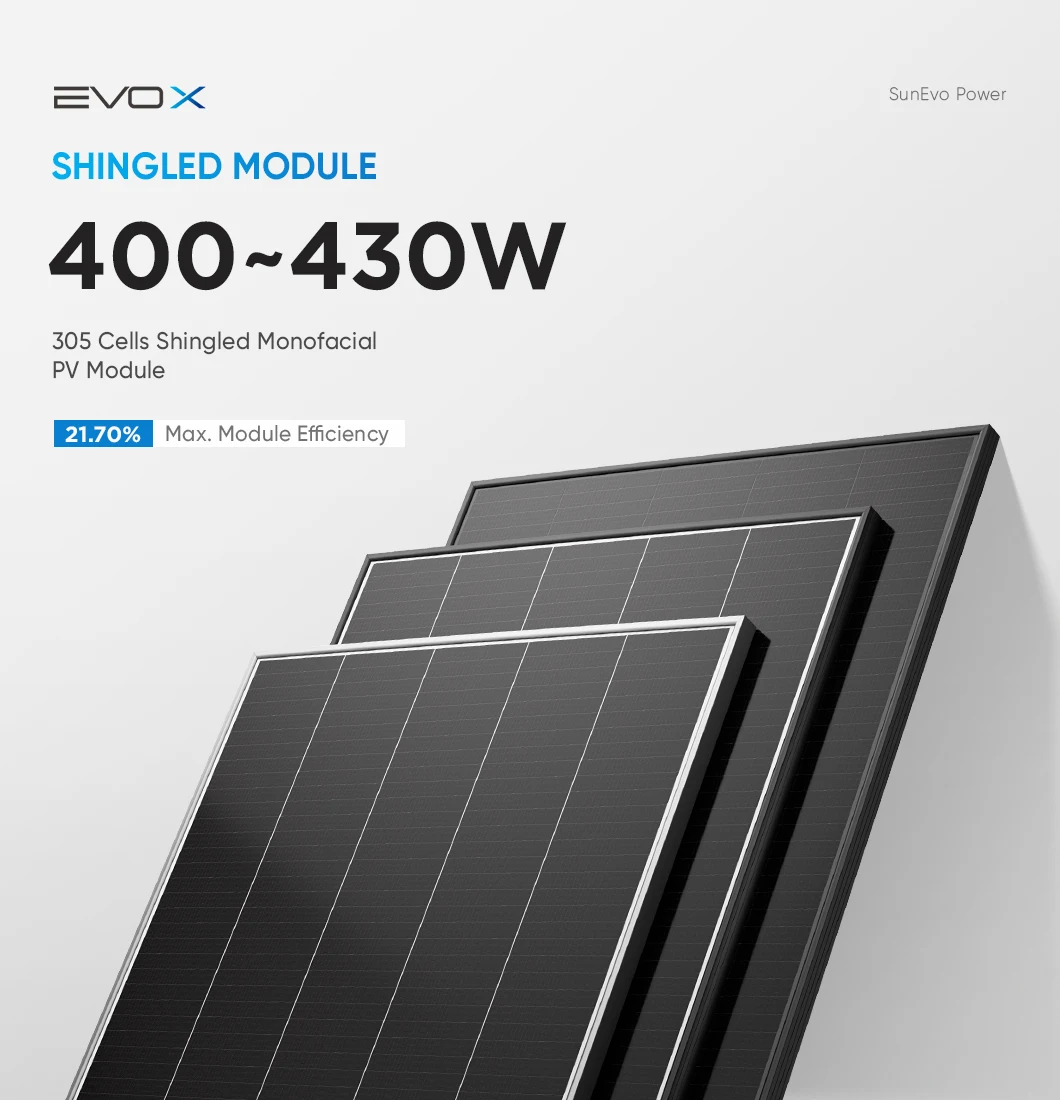Sunevo Double Glass Bifacial Solar Shingles Panel 400W 425 W ...