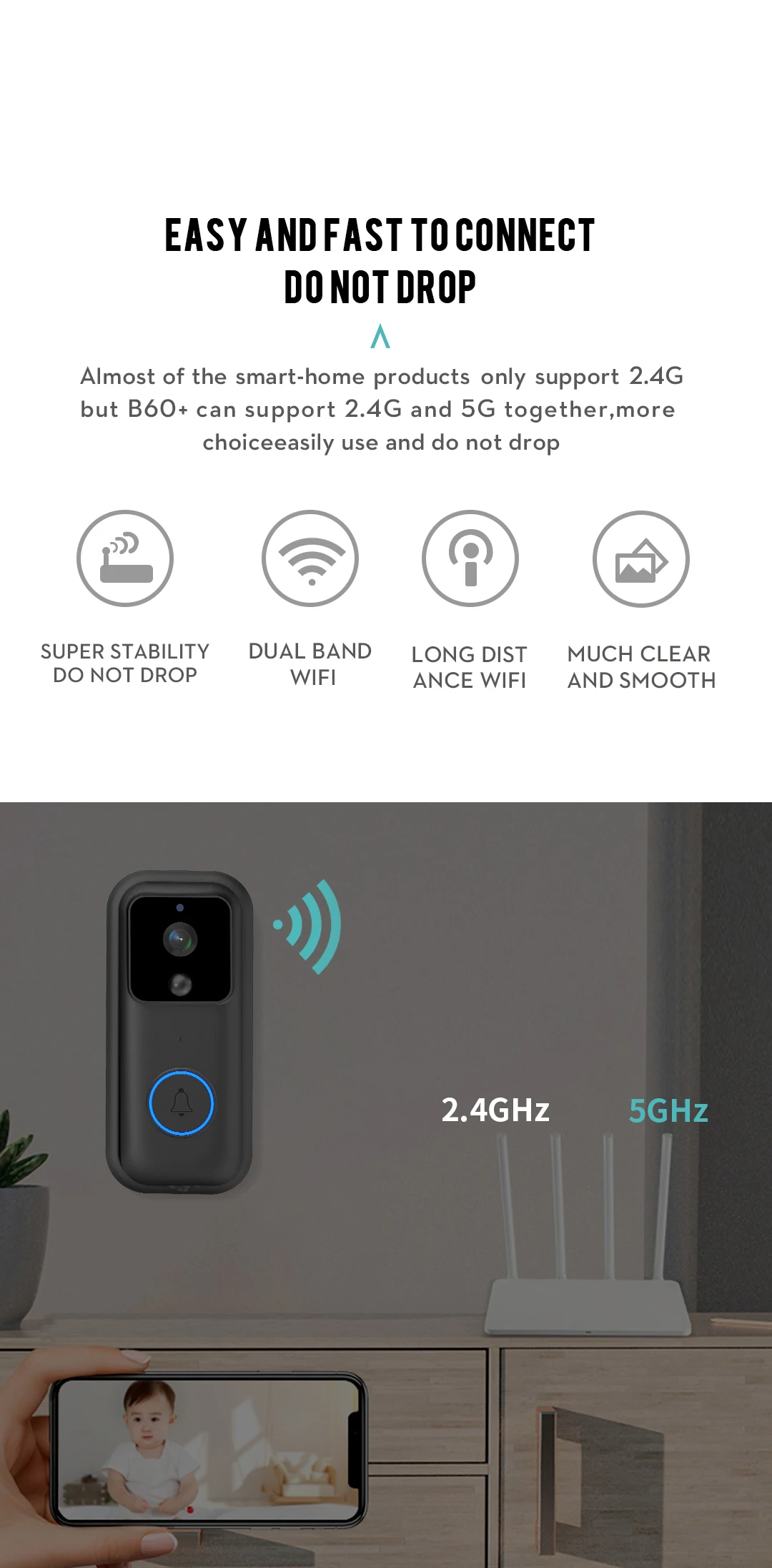 Tuya Smart Video Doorbell Wireless Dual Band Wifi 1080p Home Camera ... Tuya Smart Video Doorbell Wireless Dual Band Wifi 1080p Home Camera ...