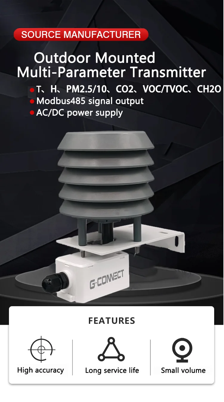 Outdoor Mounted Multi Parameter Air Quality Sensor Transmitter