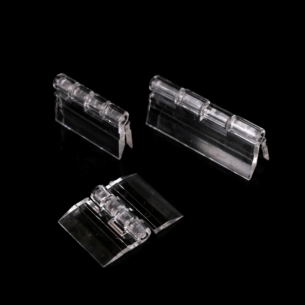 30x33mm Medium Clear Plastic Hinges - Durable & Transparent