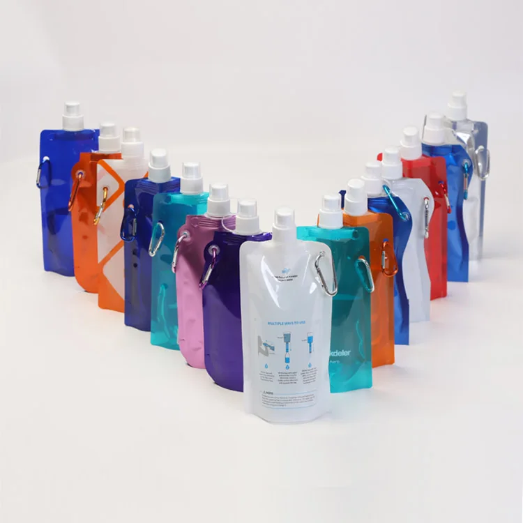 Collapsible Reusable Water Bottle With Carabiner Light Weight Leak ...
