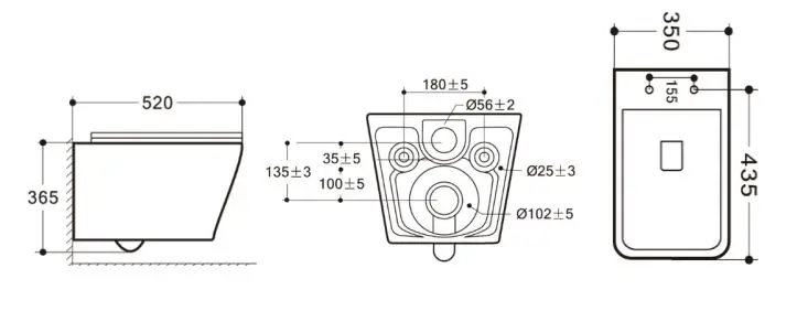 Standard Ceramic Wall Hung Toilet For Bathroom Space Saving Wc Closet ...