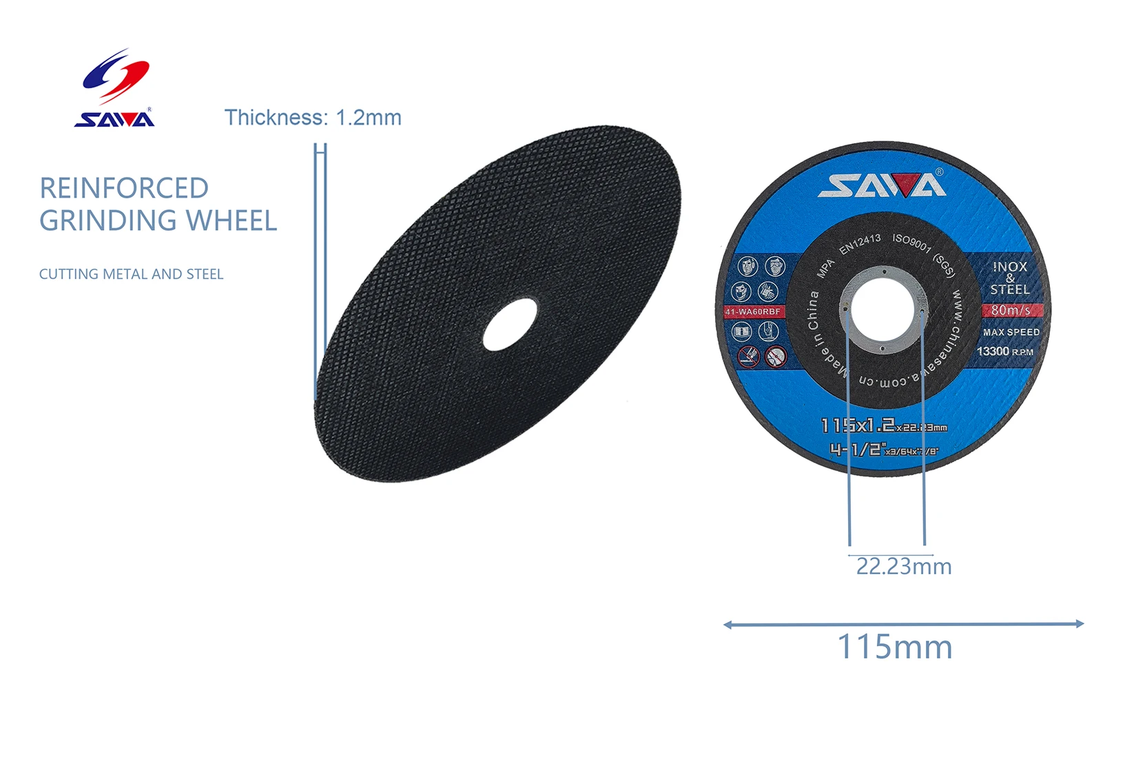 Premium 115x1.2x22.23mm Extra Thin Cutting Disc Abrasive Tools For ...