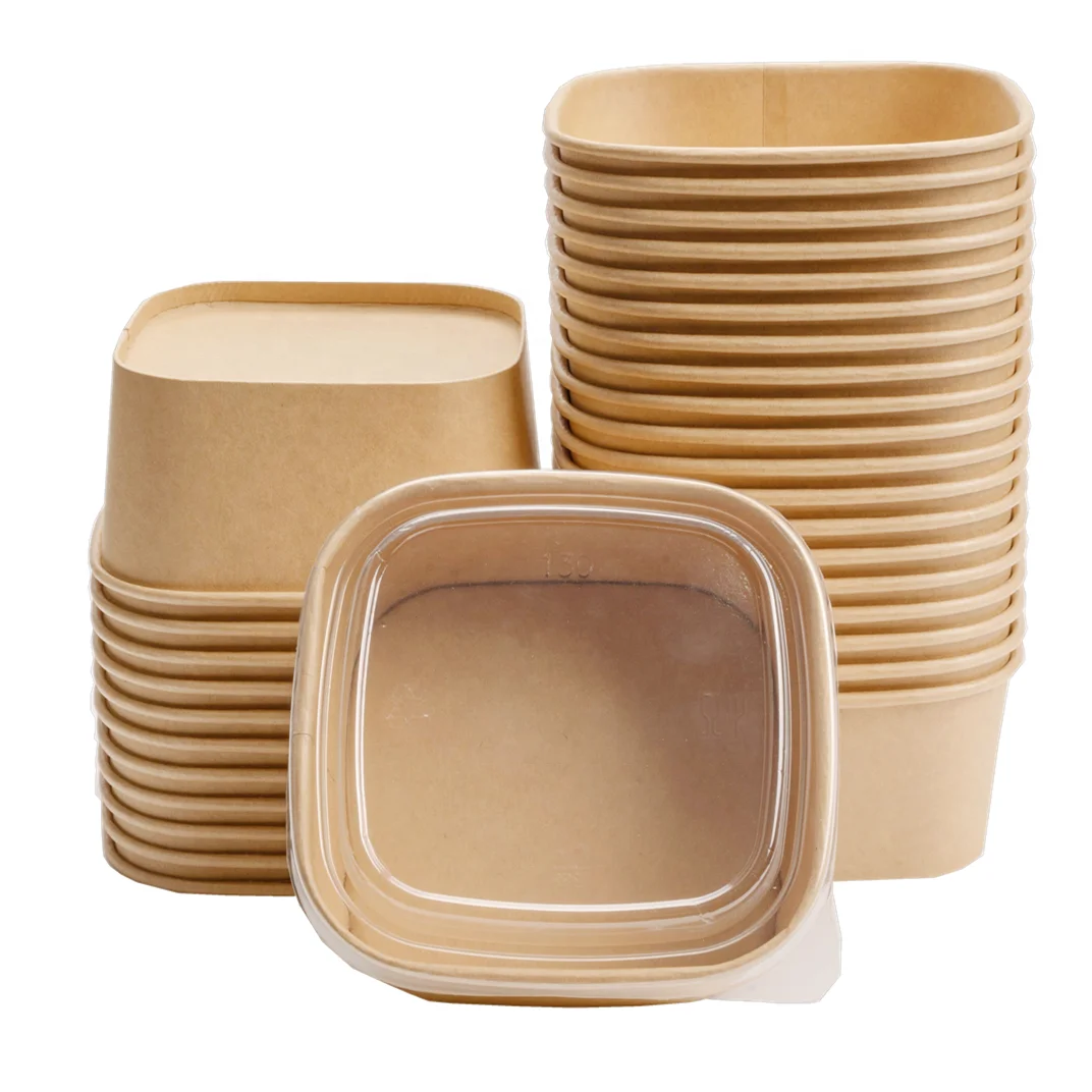 JIEHUI Flat Base Square Food Packaging - Disposable Paper Trays