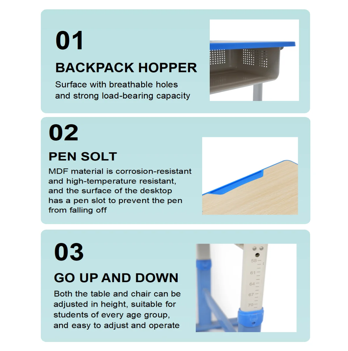 Foldable Storage Student Lunch Break Chair School Equipment Classroom ...